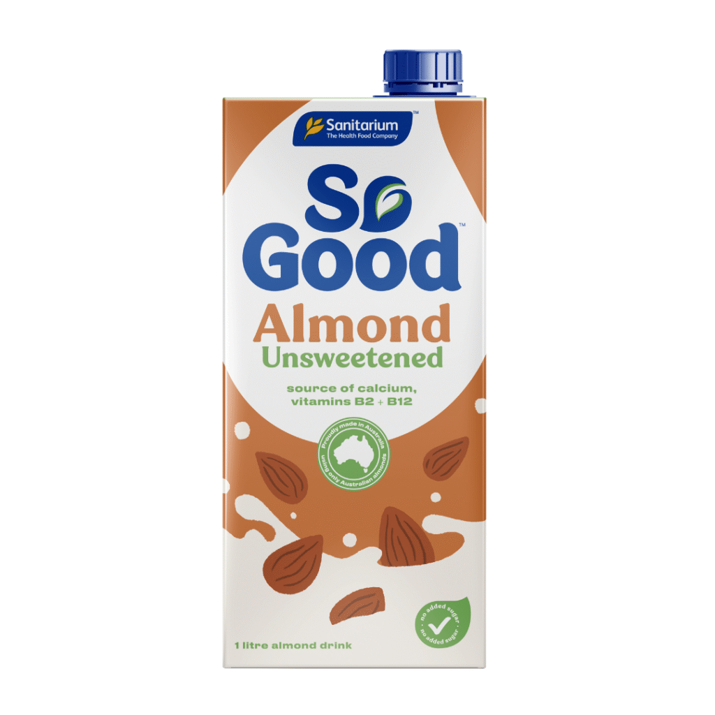 นมทางเลือก So Good สูตร Almond Unsweetened ขนาด 1 ลิตร/กล่อง